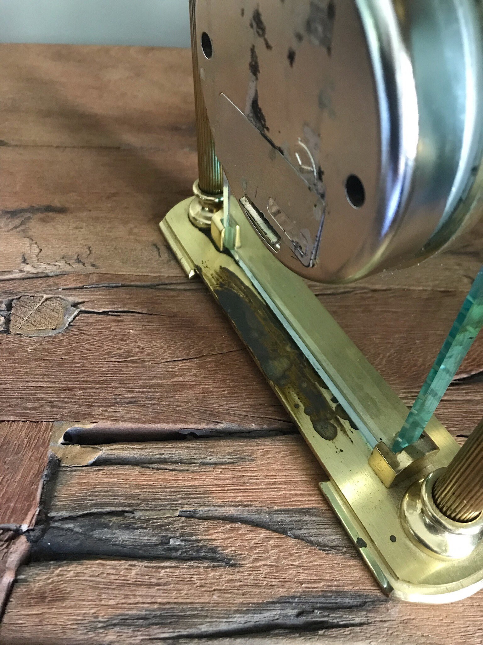 Vintage Birks Brass Desk Clock Floating Face Pillar Mantel - Etsy