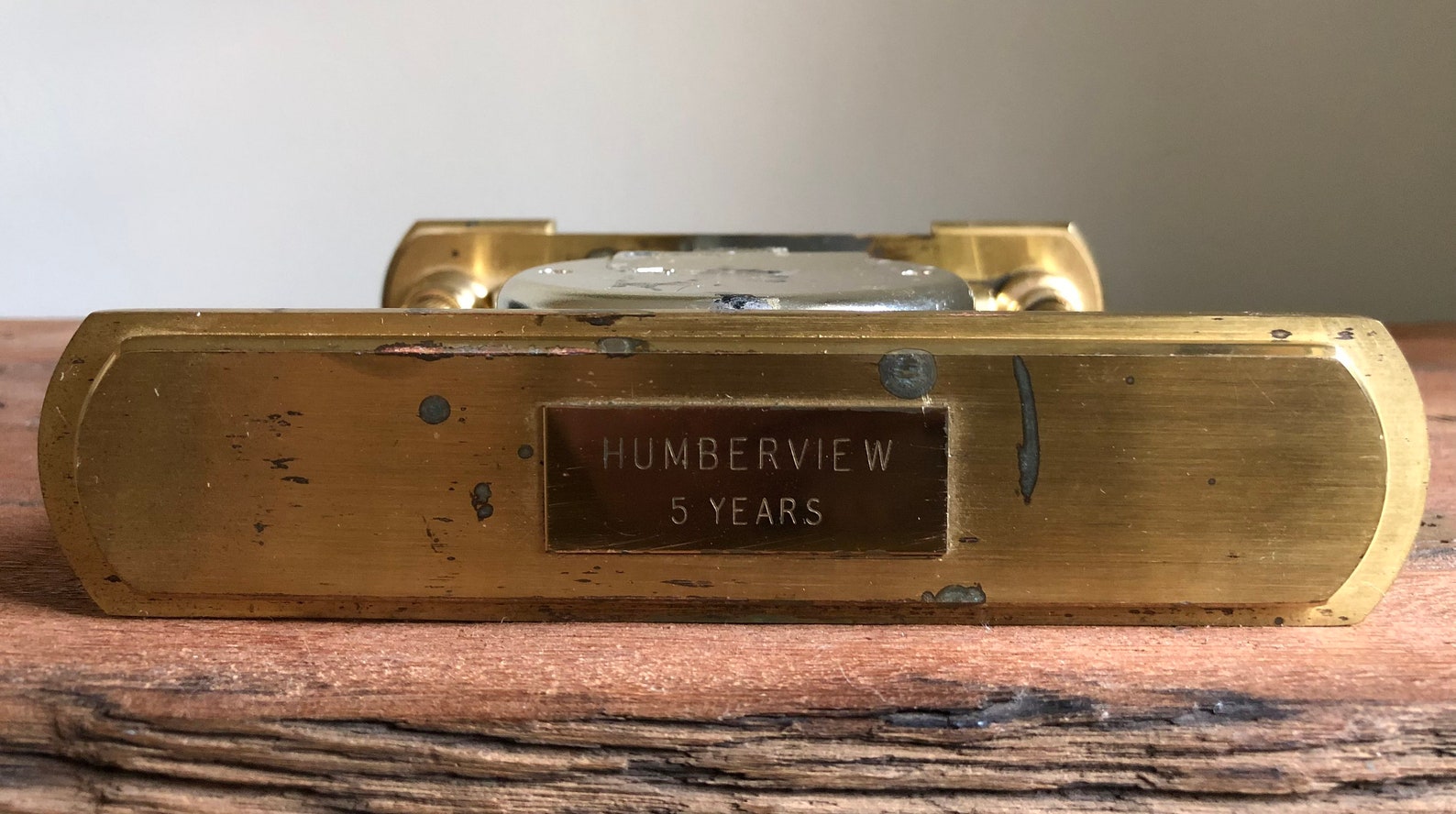 Vintage Birks Brass Desk Clock Floating Face Pillar Mantel - Etsy