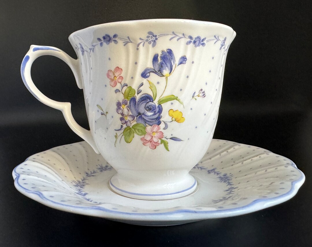 Vintage Tea Cups and Saucers Nikko Japan Blue Peony Set of 3 - Etsy