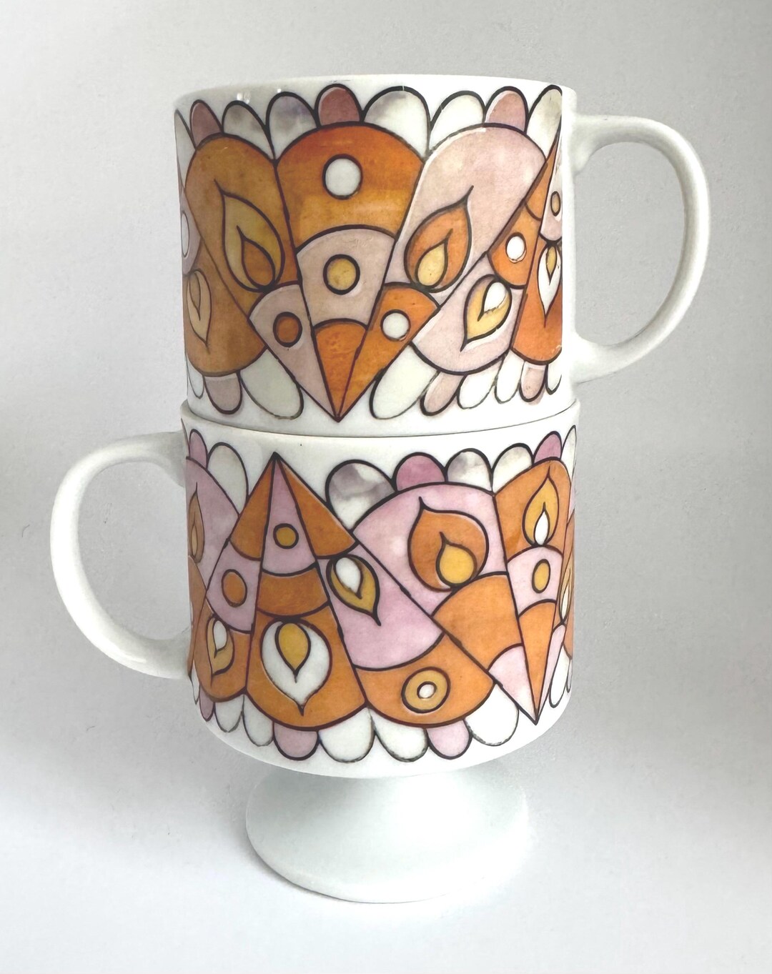 Vintage 60s Footed Mugs Set of 2 | Holt-howard - Etsy