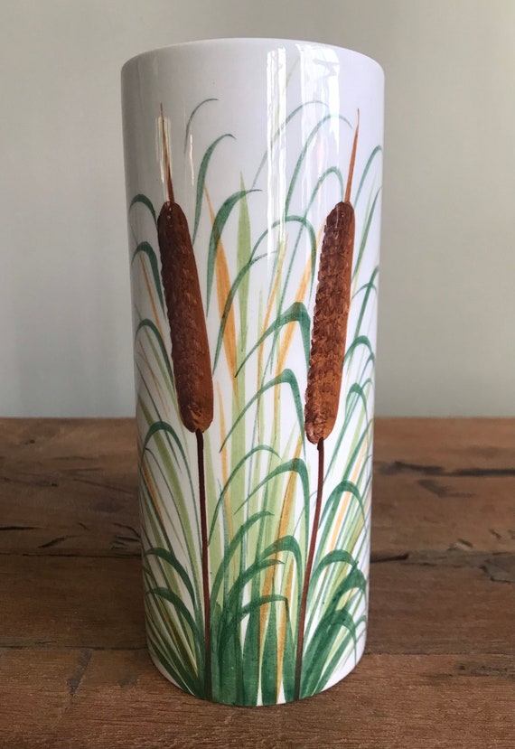 MCM Vintage Vase Bulrushes Bull Rush Bassano Italy | Etsy