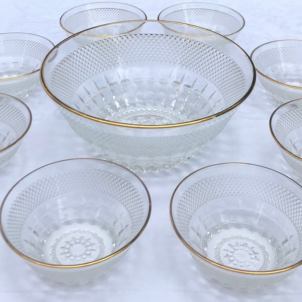 Glass Bowl Gold Rim - Etsy