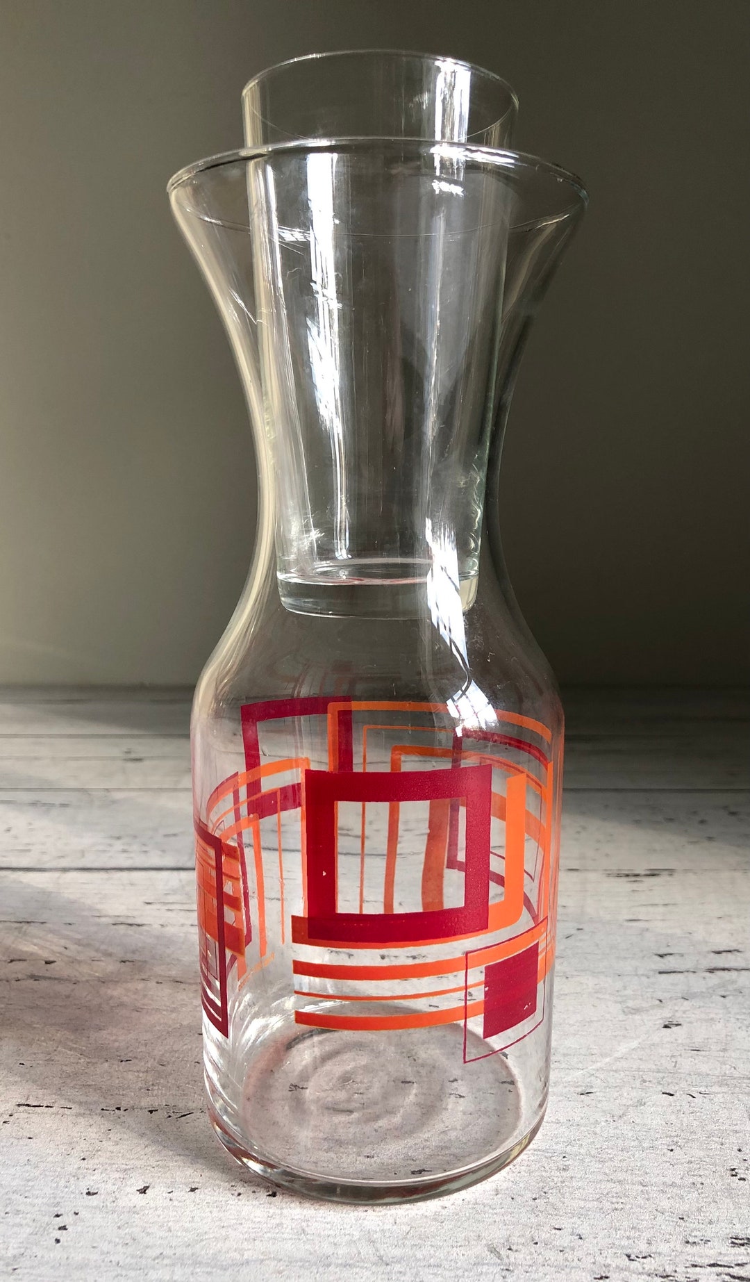 Vintage Carafe and Glass Set Bedside Water Jug Pop 500 - Etsy