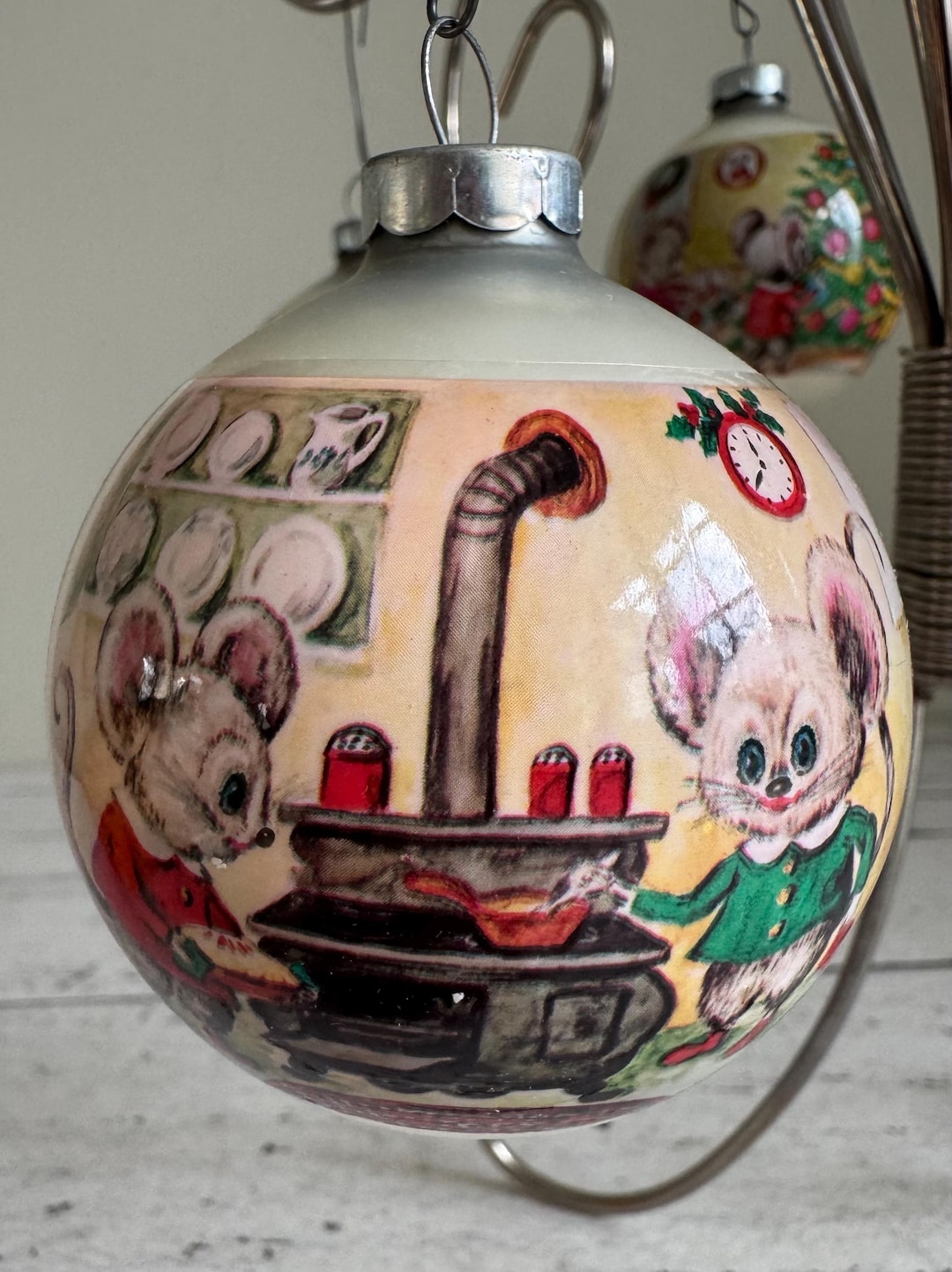 Vintage Christmas Tree Ornaments | Set of 4 Corning Glass Works Mouse ...
