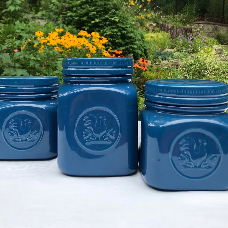 Blue Canisters - Etsy