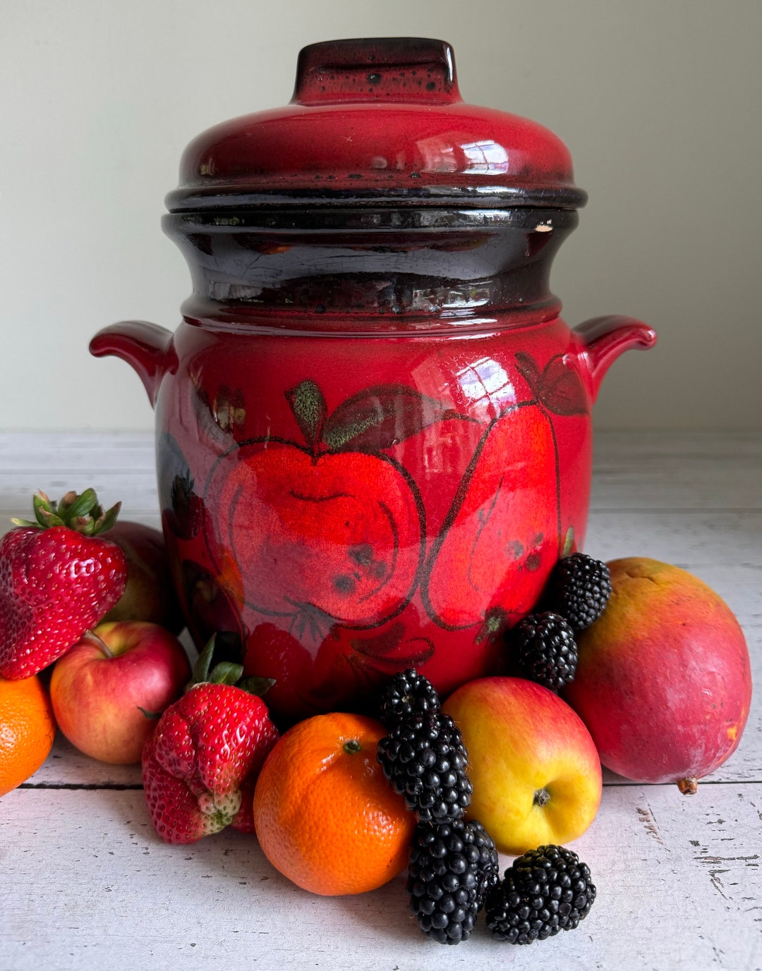 Vintage German Rumtopf Jar | Large Red Crock | West Germany 861-29 - Etsy
