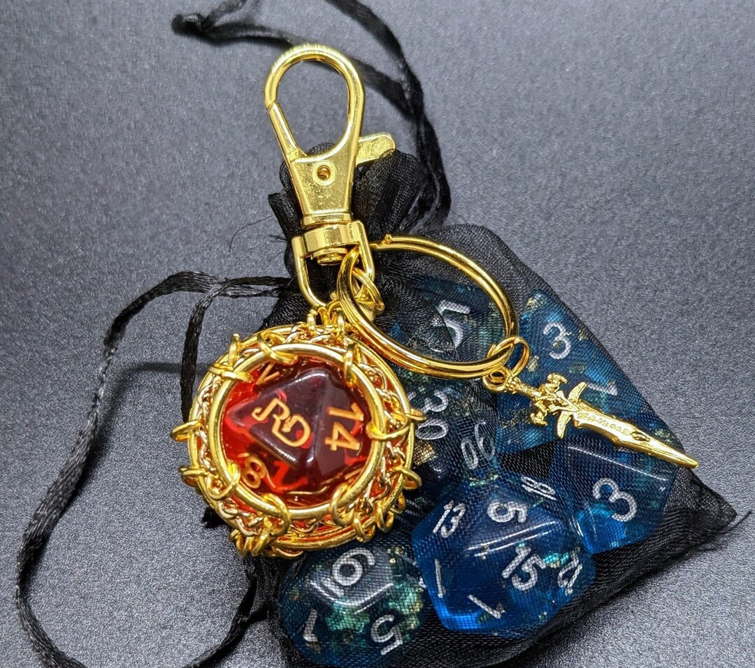 D20 Dice Cage Keychain Dice Jail Removable D20 Dnd Pathfinder RPG ...