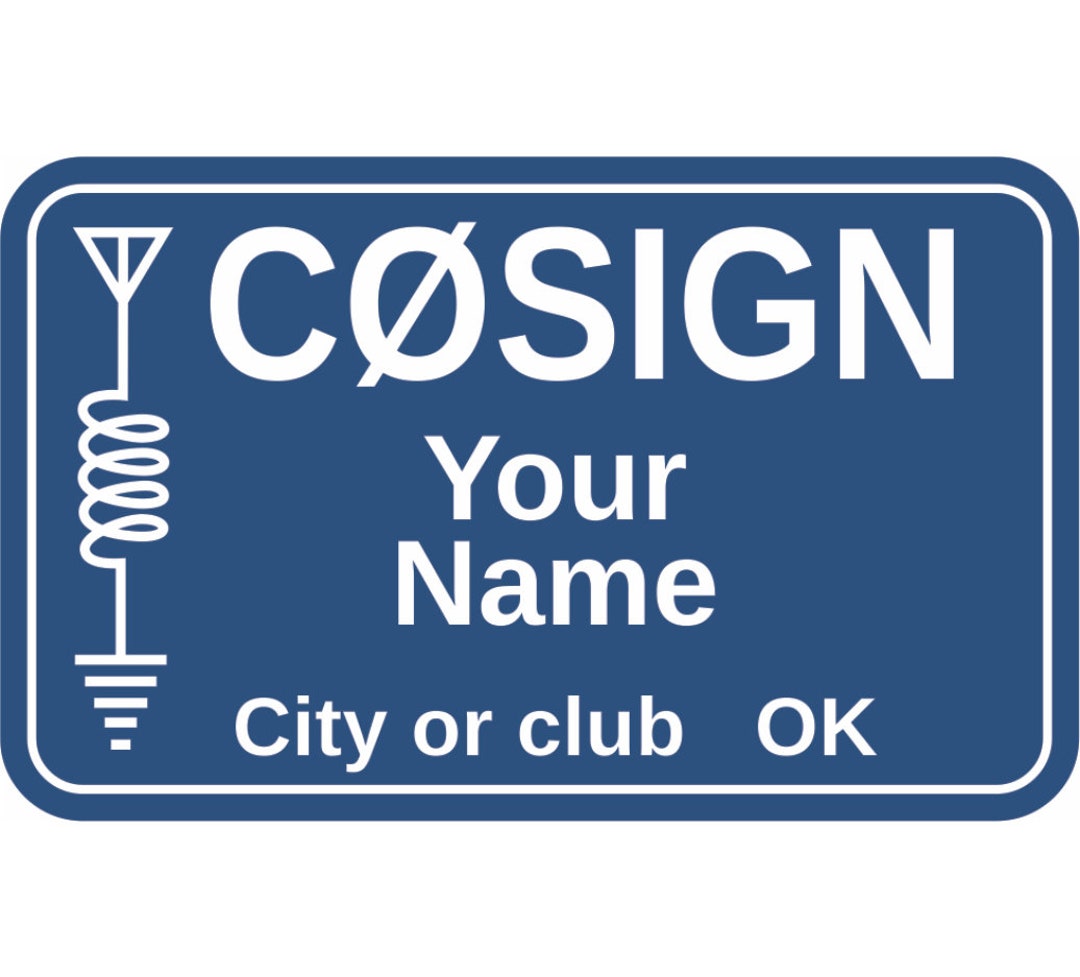 Amateur Radio Plastic Name Badge With Clip, Magnet Back or Blue Lanyard ...