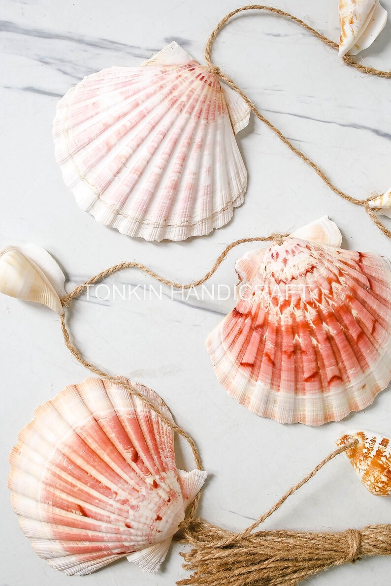 Shell Beach Garland, Seashell Garland, Beach Party Garland, Coastal ...