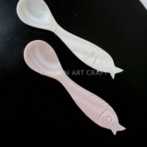 Mother of Pearl Caviar Fish Spoon, Personalized Seashell Spoon,natural ...
