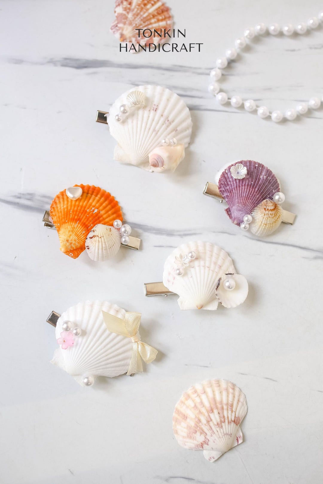 Mermaid Seashell Hair Clip, Seashell Hair Pins, Seashell Bridesmaids ...