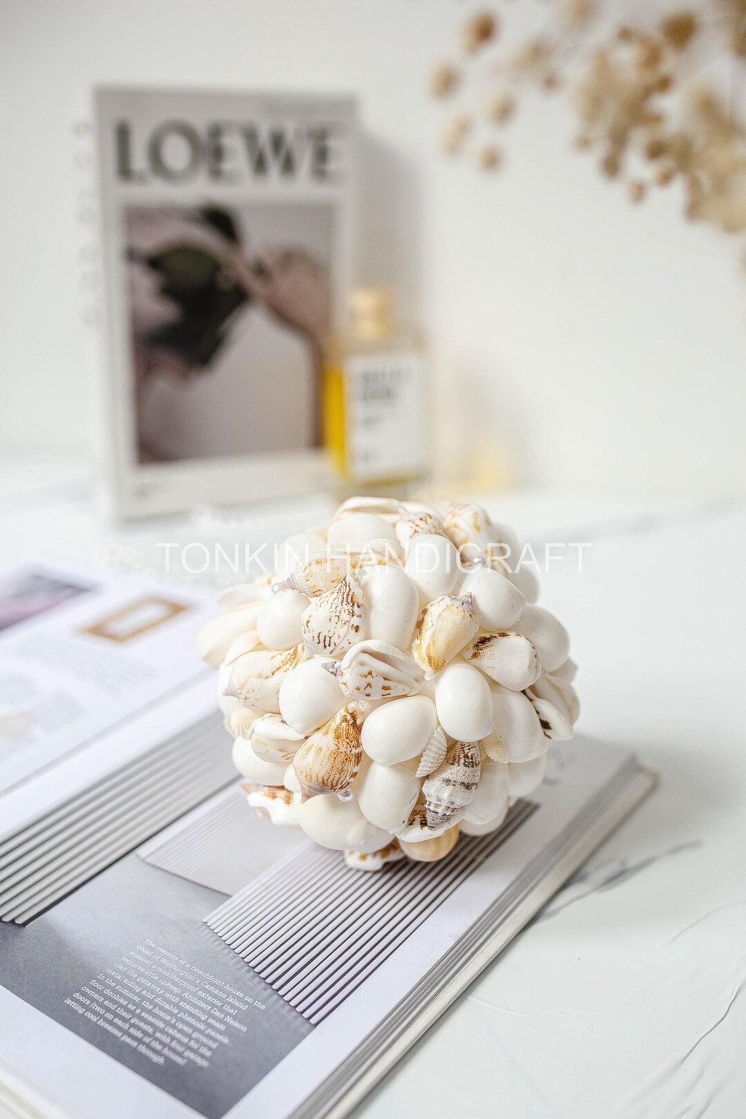 Seashell Ball, Coastal Decor Accent, Beach Shell Ball,coastal Ball Gift ...