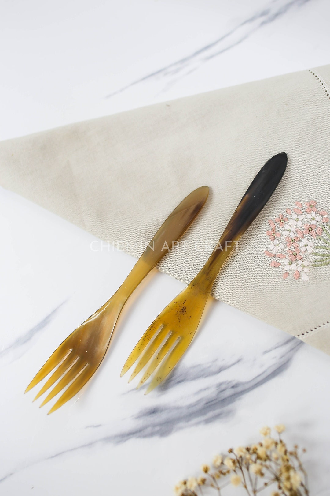 Personalized Buffalo Horn Fork, Rustic Horn Fork, Natural Personalized ...