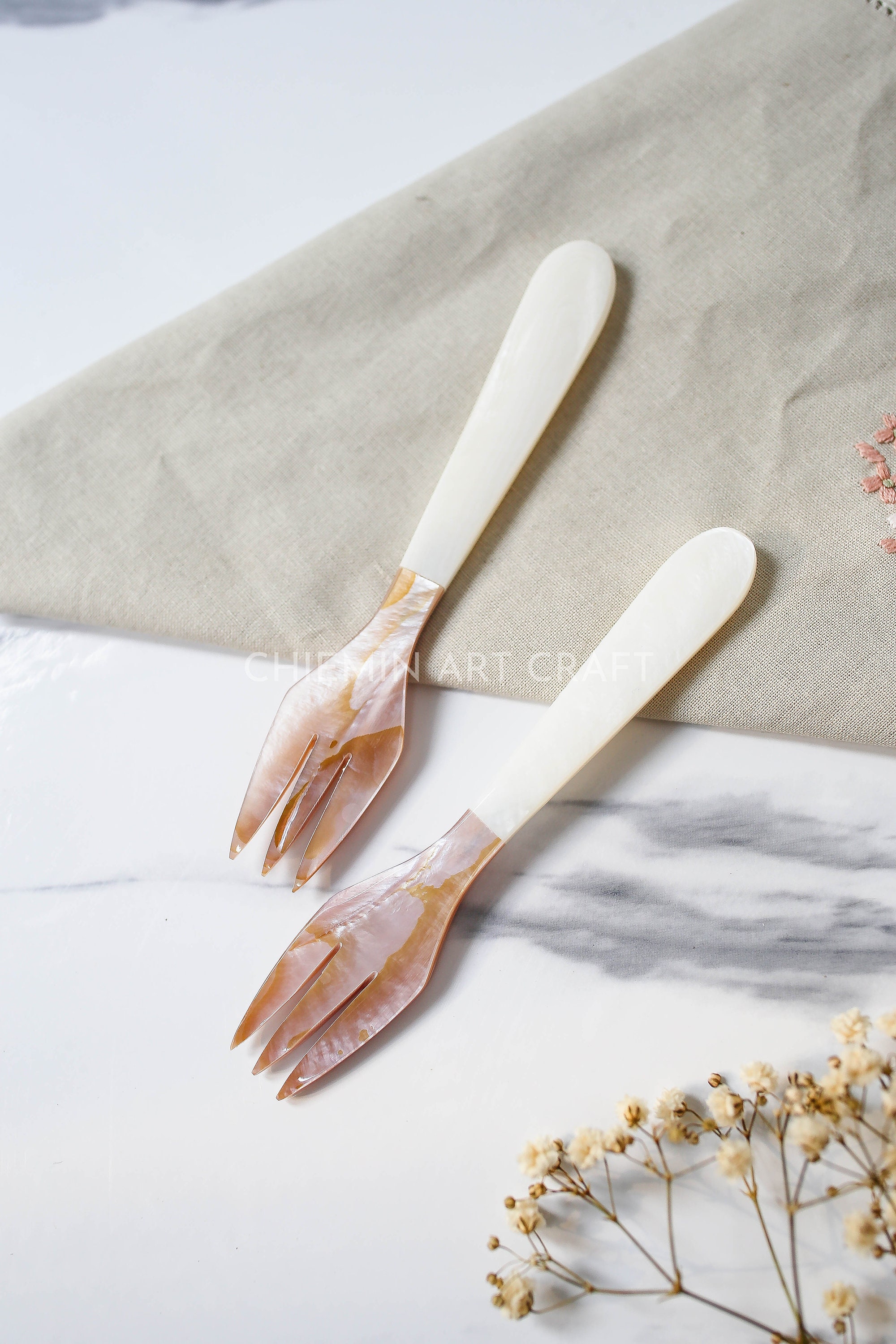 Mother of Pearl Seashell Fork Natural Personalized Utensils - Etsy