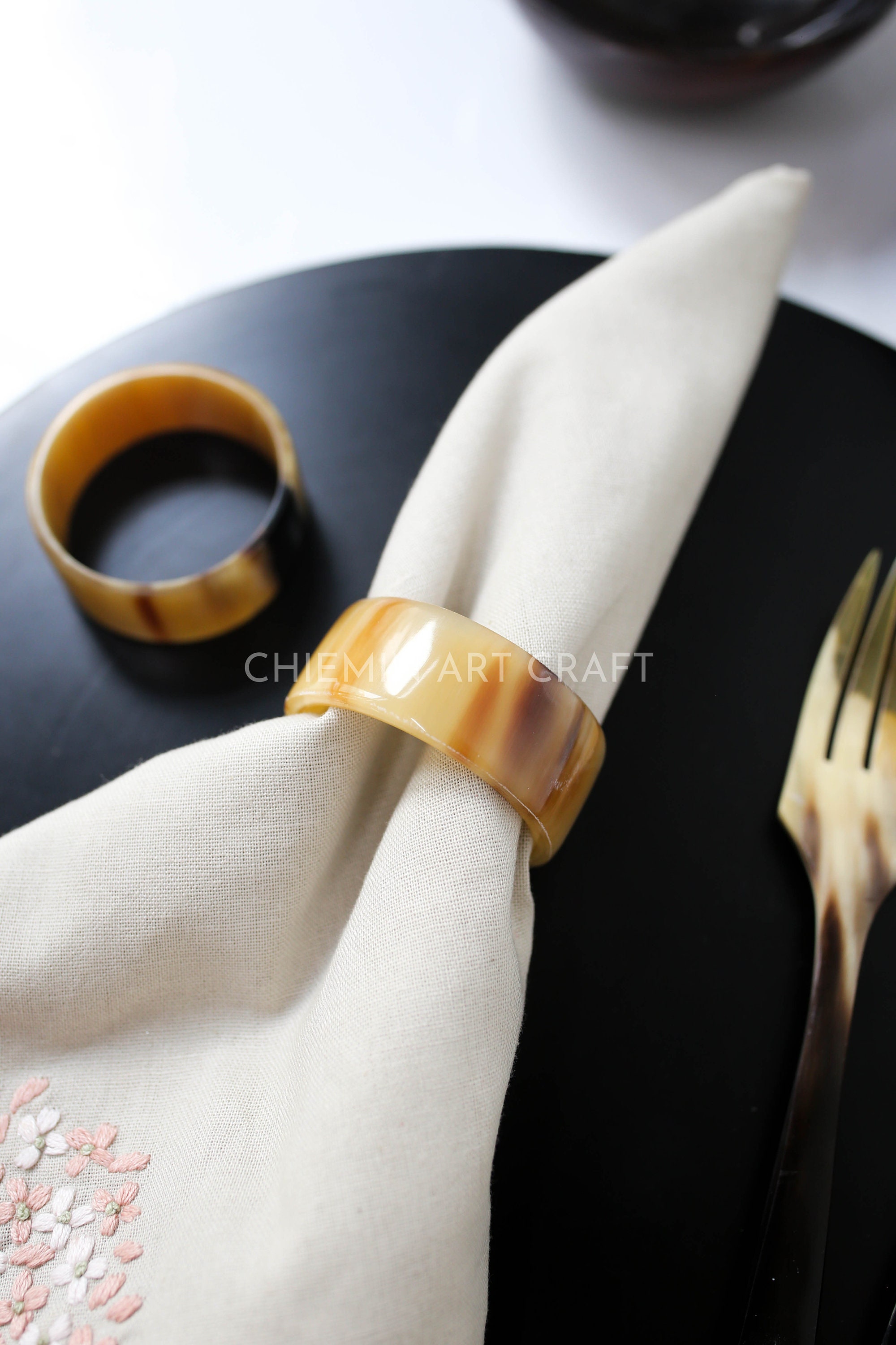 Buffalo Horn Napkin Ring, Table Decor, Boho Napkin Ring, Natural ...