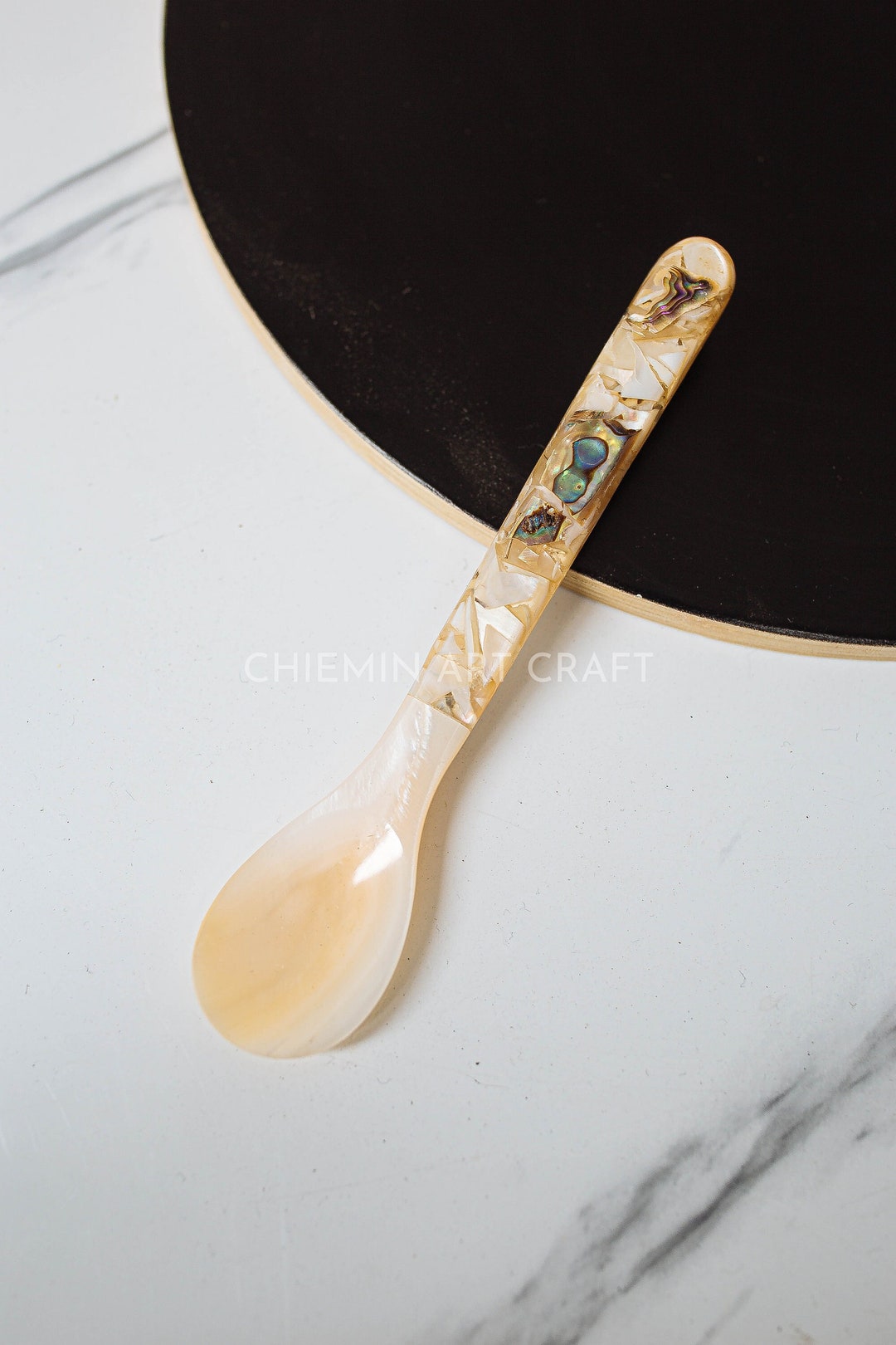 Yel Mother of Pearl Seashell Caviar Spoon, Natural Personalized ...
