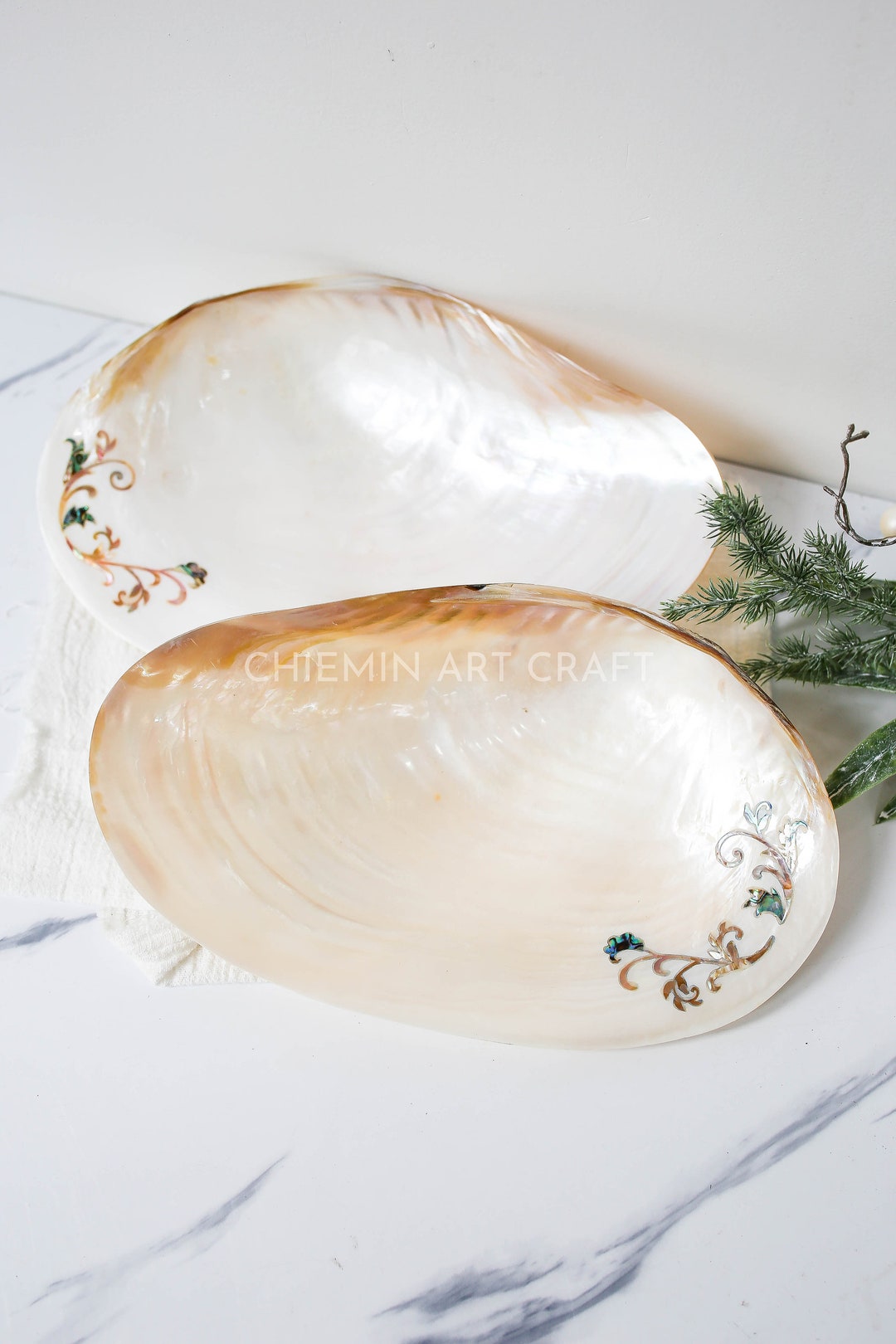 Mother of Pearl Seashell Plate,fruit Plate Tabletop, Natural ...