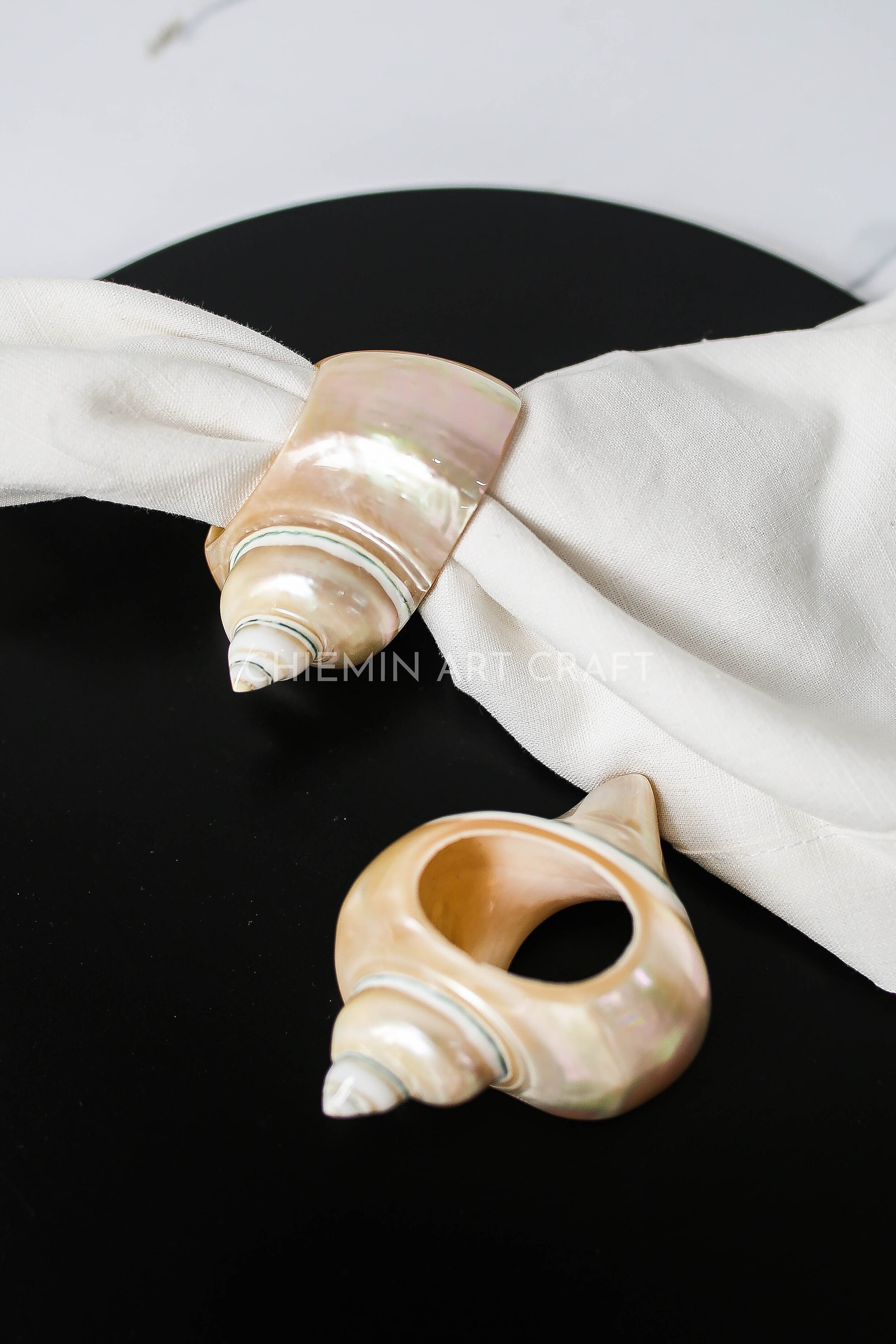 Set of 2 Seashell Napkin Ring Table Decor Boho Napkin Ring - Etsy