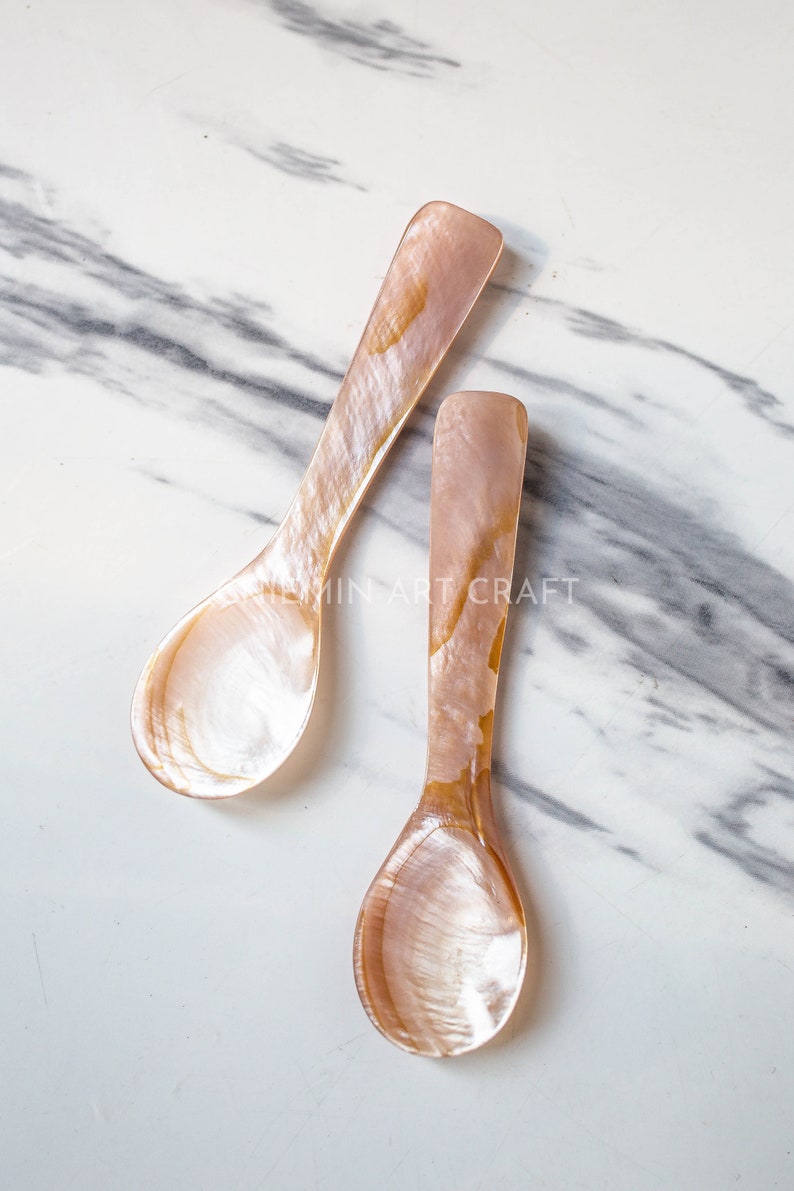 Personalized Tin Mother of Pearl Caviar Spoon,seashell Spoon, Natural ...
