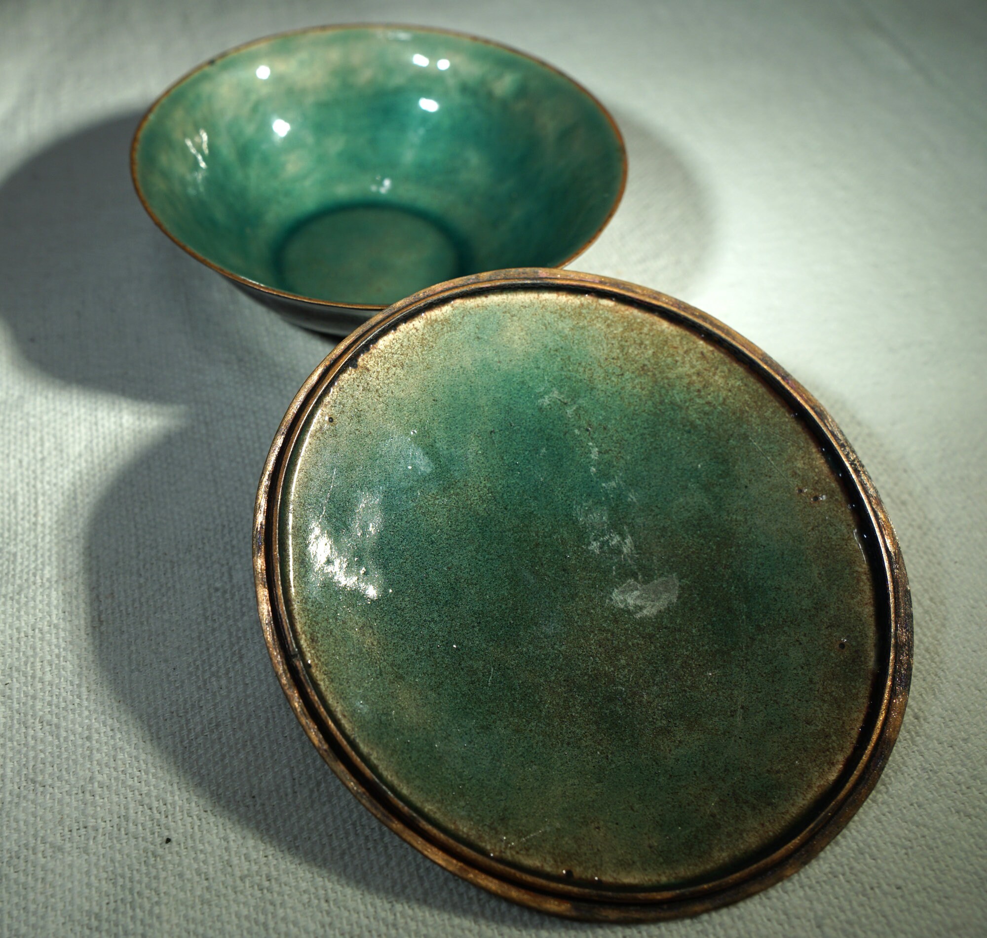 Cloisonne Trinket Ring Box con incrustaciones - Etsy España