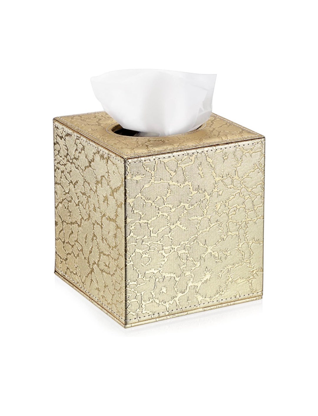 Square Leather Tissue Box Cover - Stylish Cube Tissue Box Holder With ...