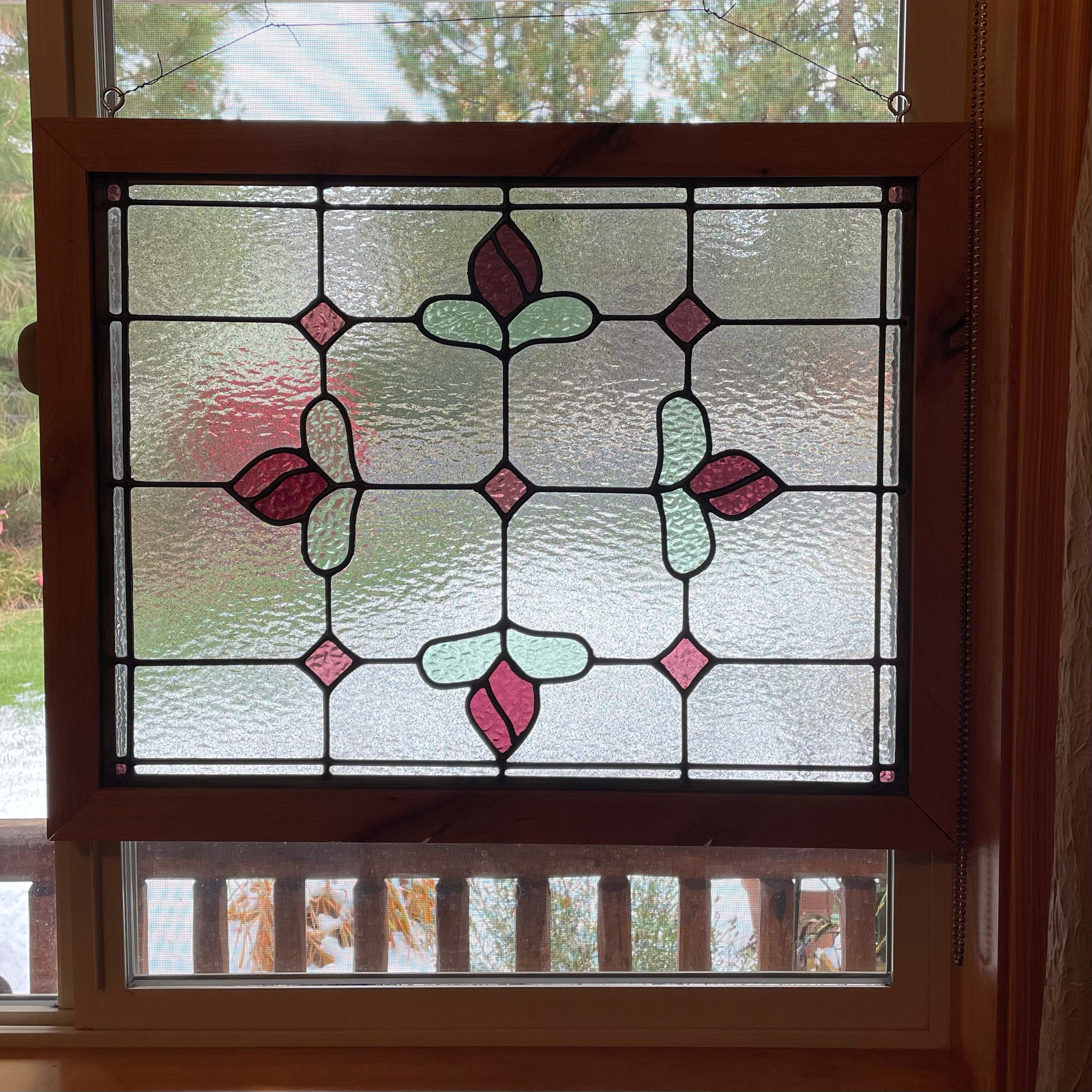 Framed Stained Glass Window Transom Panel - Etsy