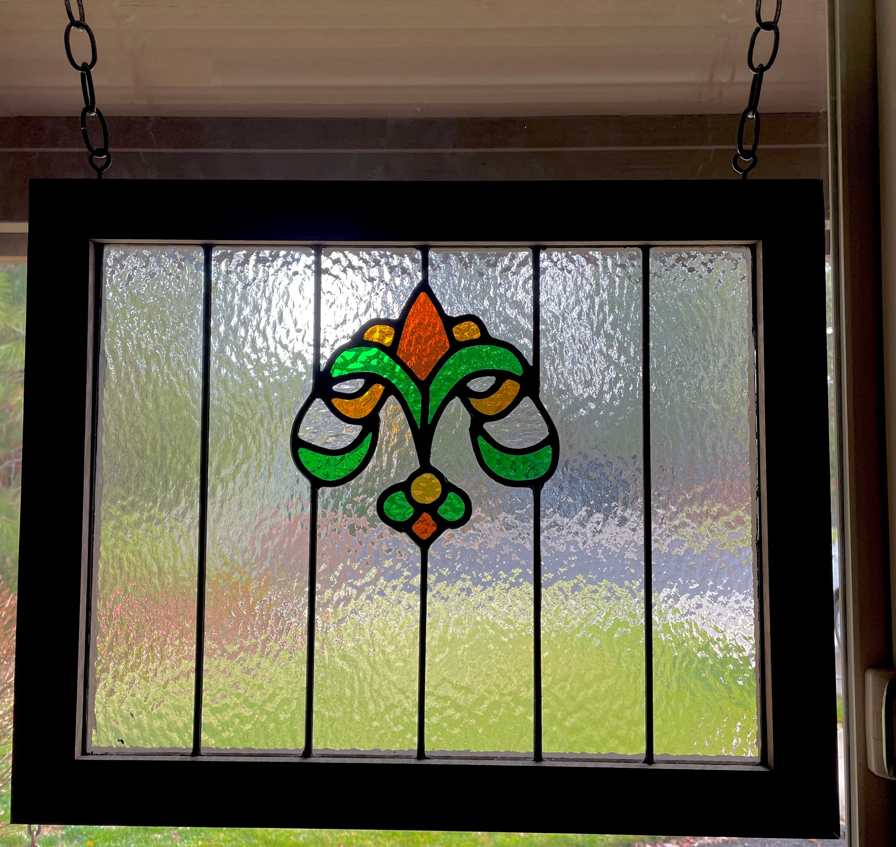 Framed Stained Glass Window - Etsy