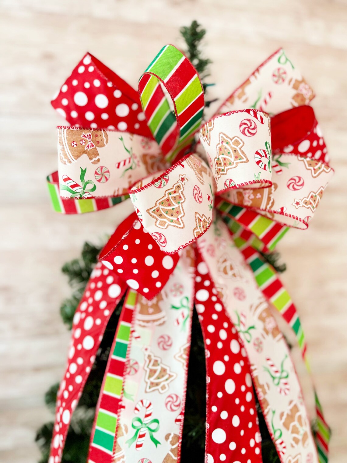 Gingerbread Christmas Bow Gingerbread Topper Gingerbread - Etsy