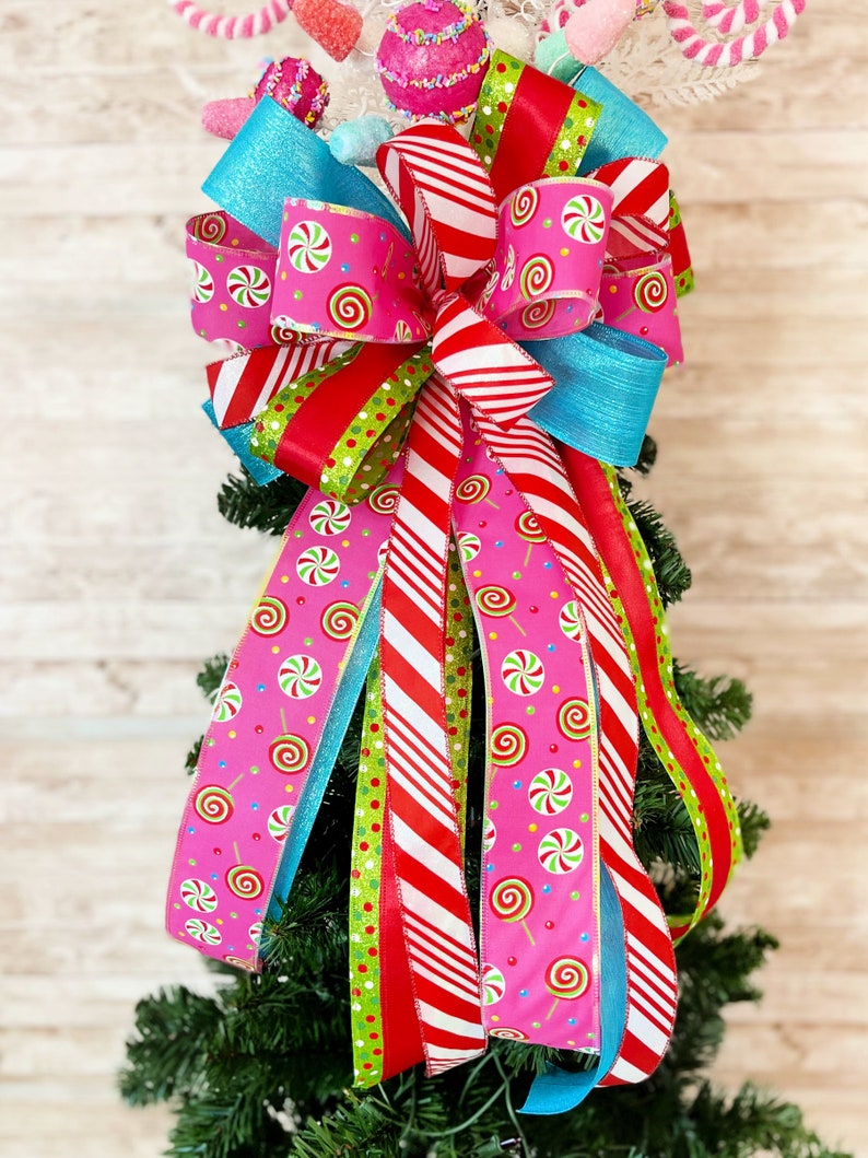 Pink Candy Christmas Tree Topper, Candyland Christmas Tree Decorations ...
