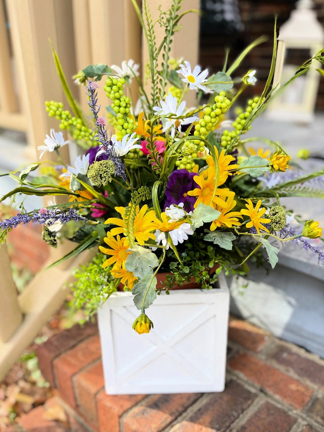 Urn Filler for Spring, Spring Front Porch Planter, Spring Urn Filler ...