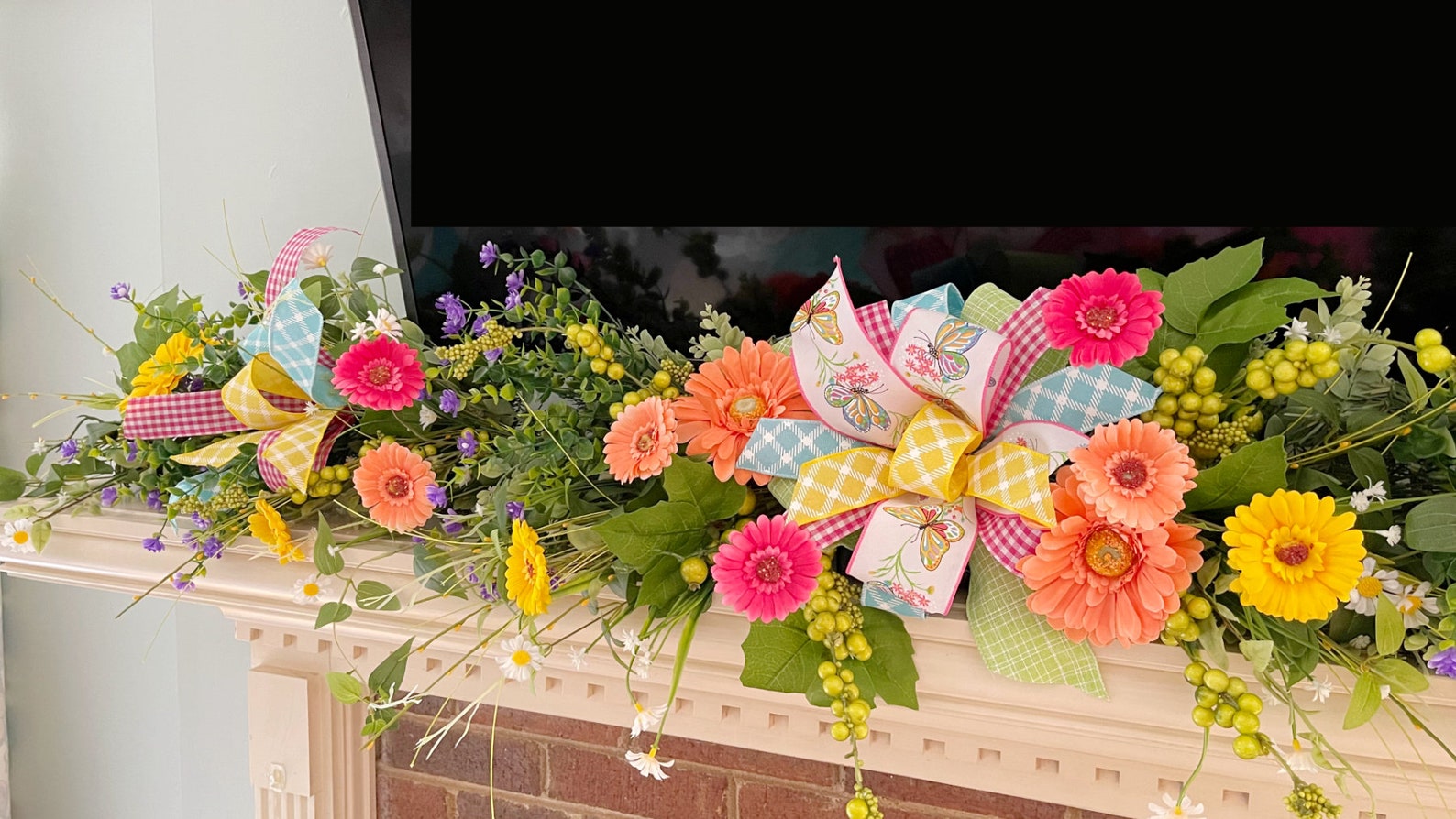 Spring Floral Garland Spring Garland for Mantle Easter - Etsy