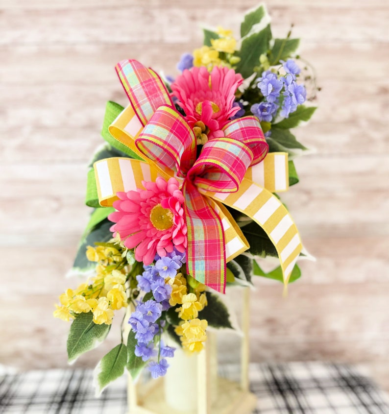 Spring Lantern Swag Lantern Centerpiece With Flowers Spring - Etsy