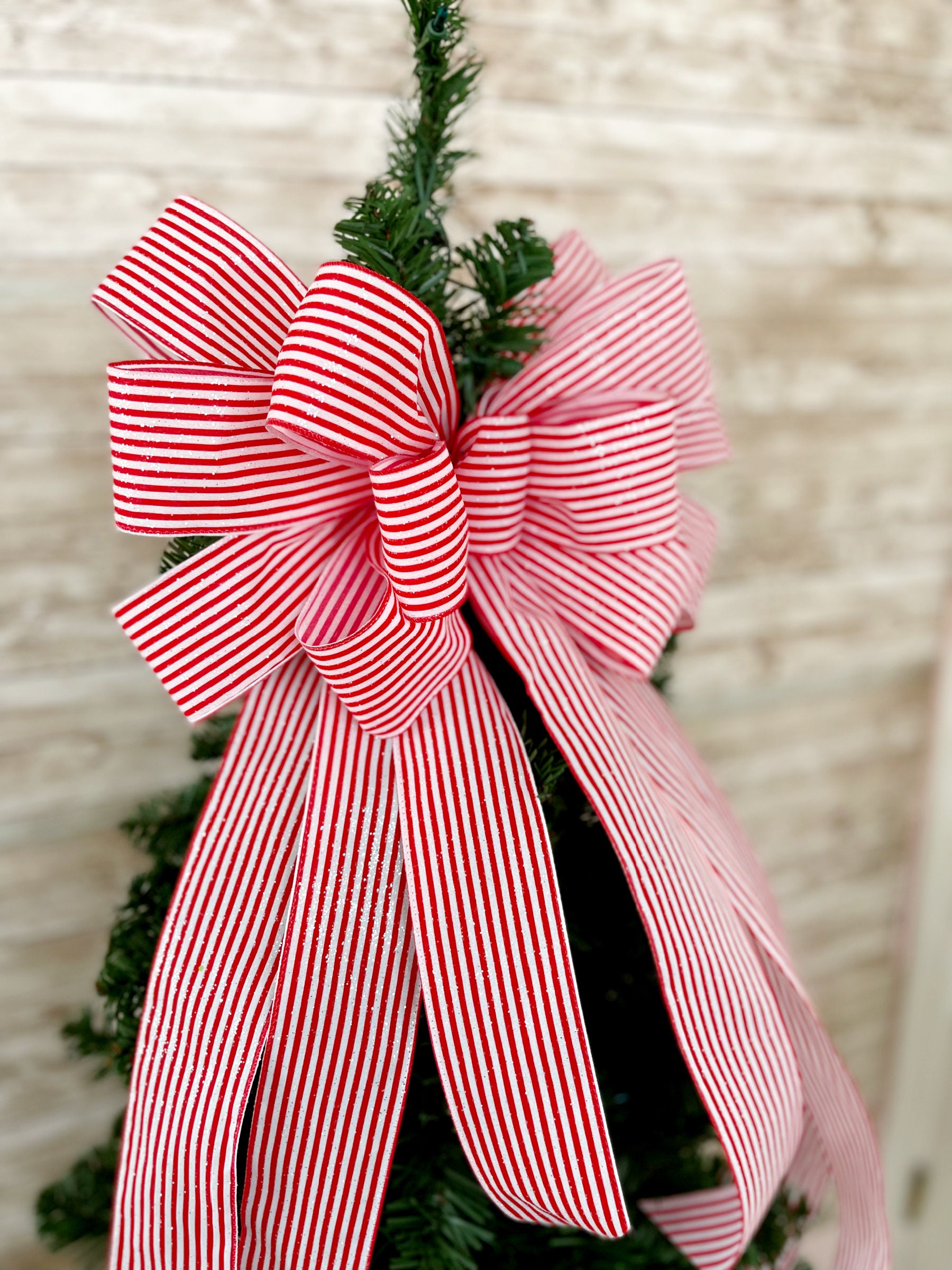 Red Christmas Tree Bow Topper Holiday Tree Topper Bow - Etsy