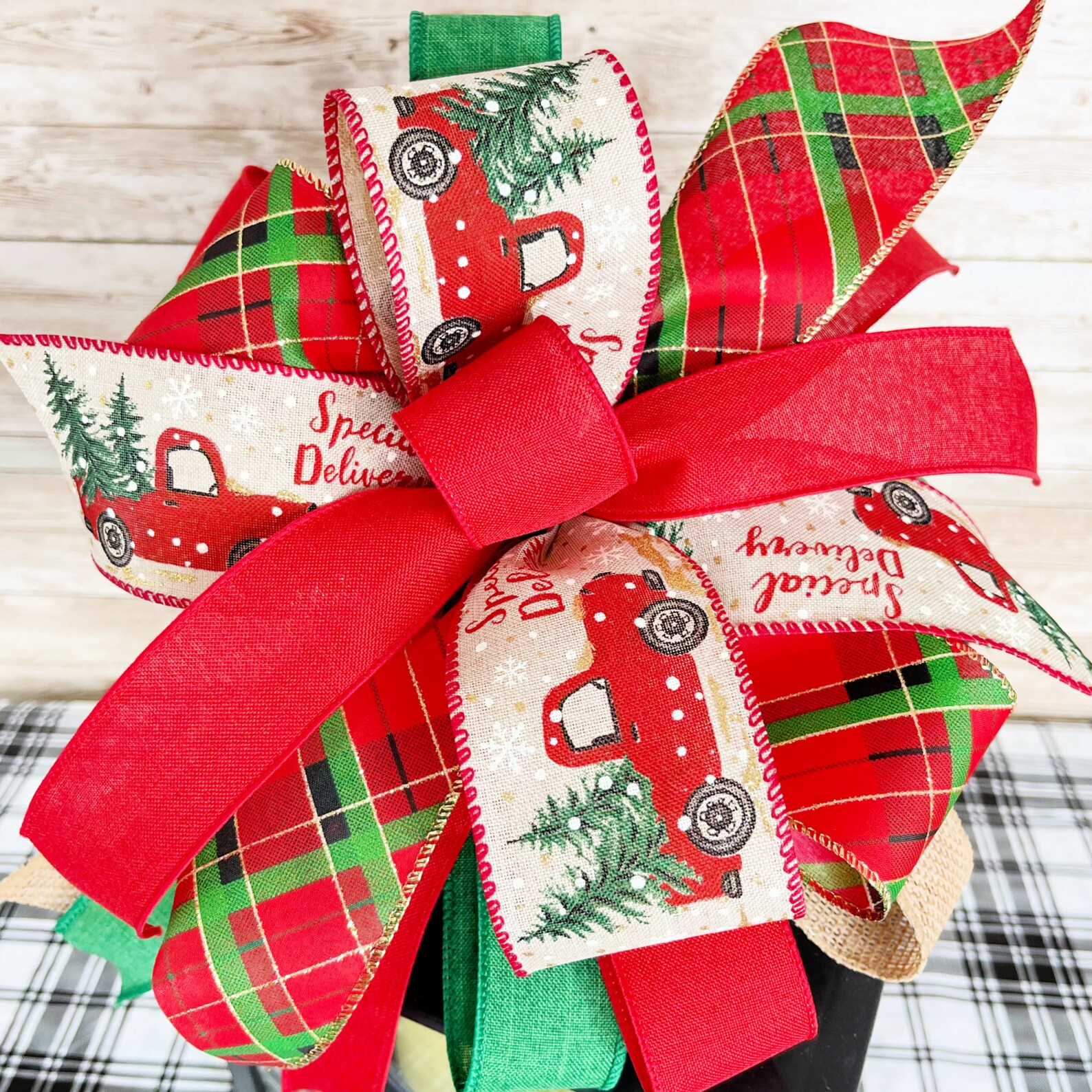 Red Truck Christmas Bow Red Truck Bow Christmas Truck Wreath - Etsy