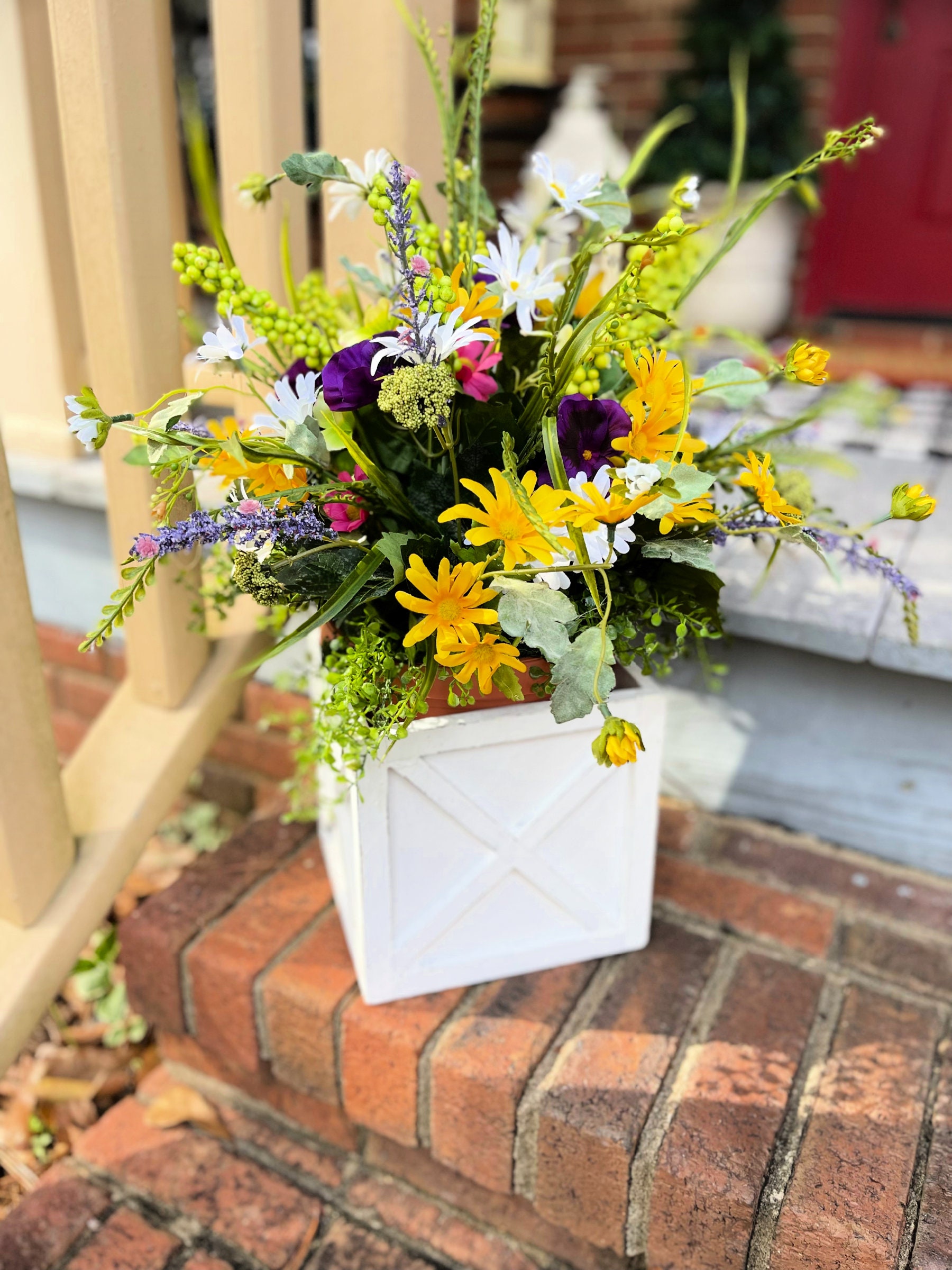 Urn Filler for Spring, Spring Front Porch Planter, Spring Urn Filler ...