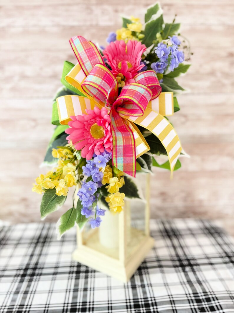 Spring Lantern Swag Lantern Centerpiece With Flowers Spring - Etsy