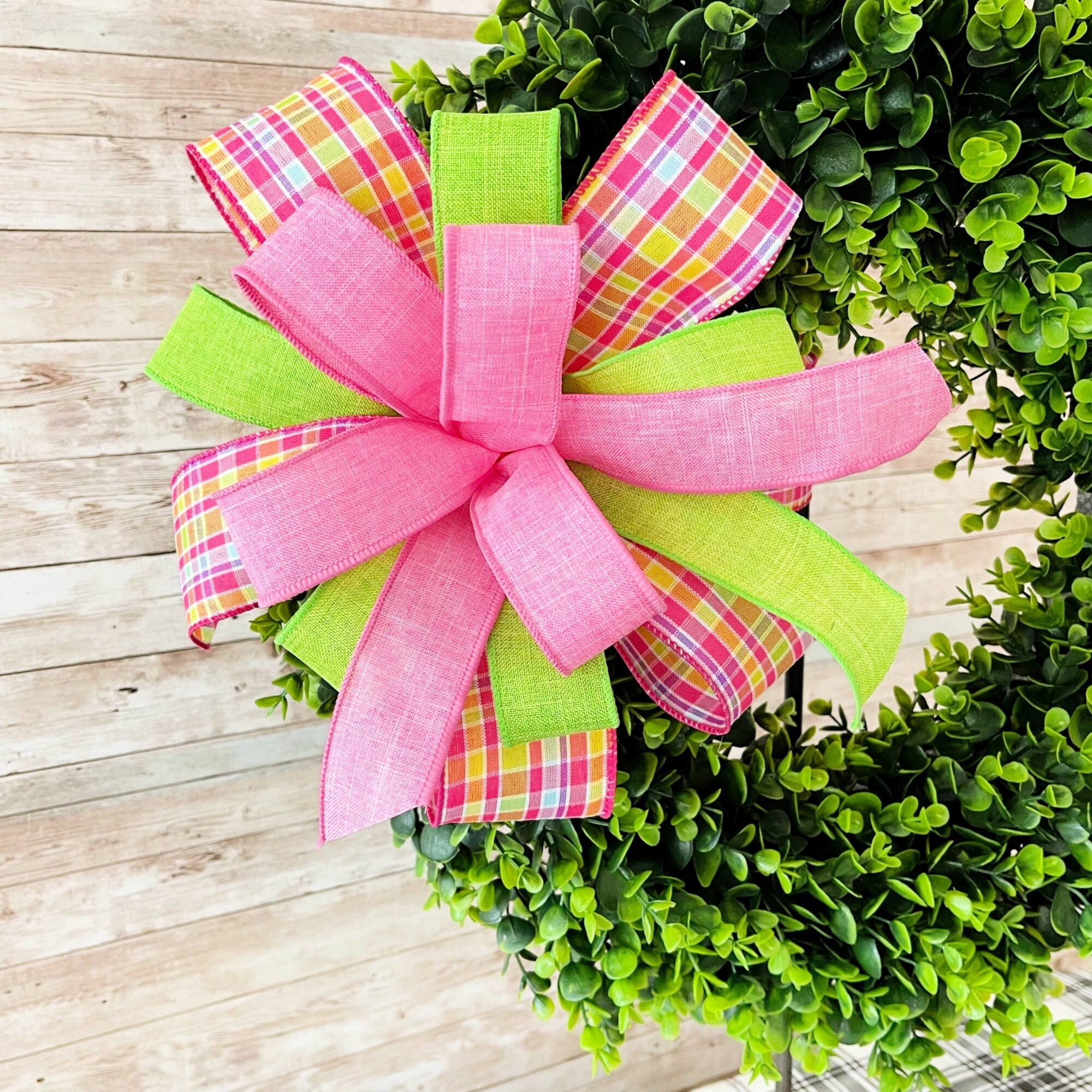 Spring Wreath Bow, Easter Wreath Bow, Spring Lantern Bow, Easter Basket ...