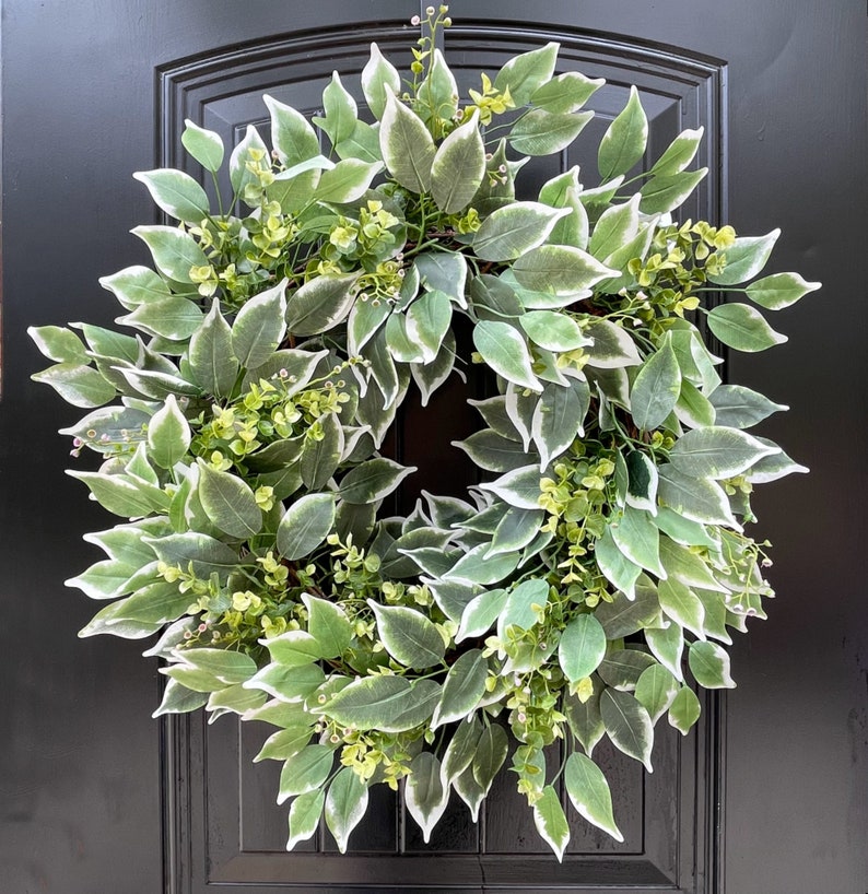 Summer Greenery Wreath for Front Door Year Round Greenery - Etsy