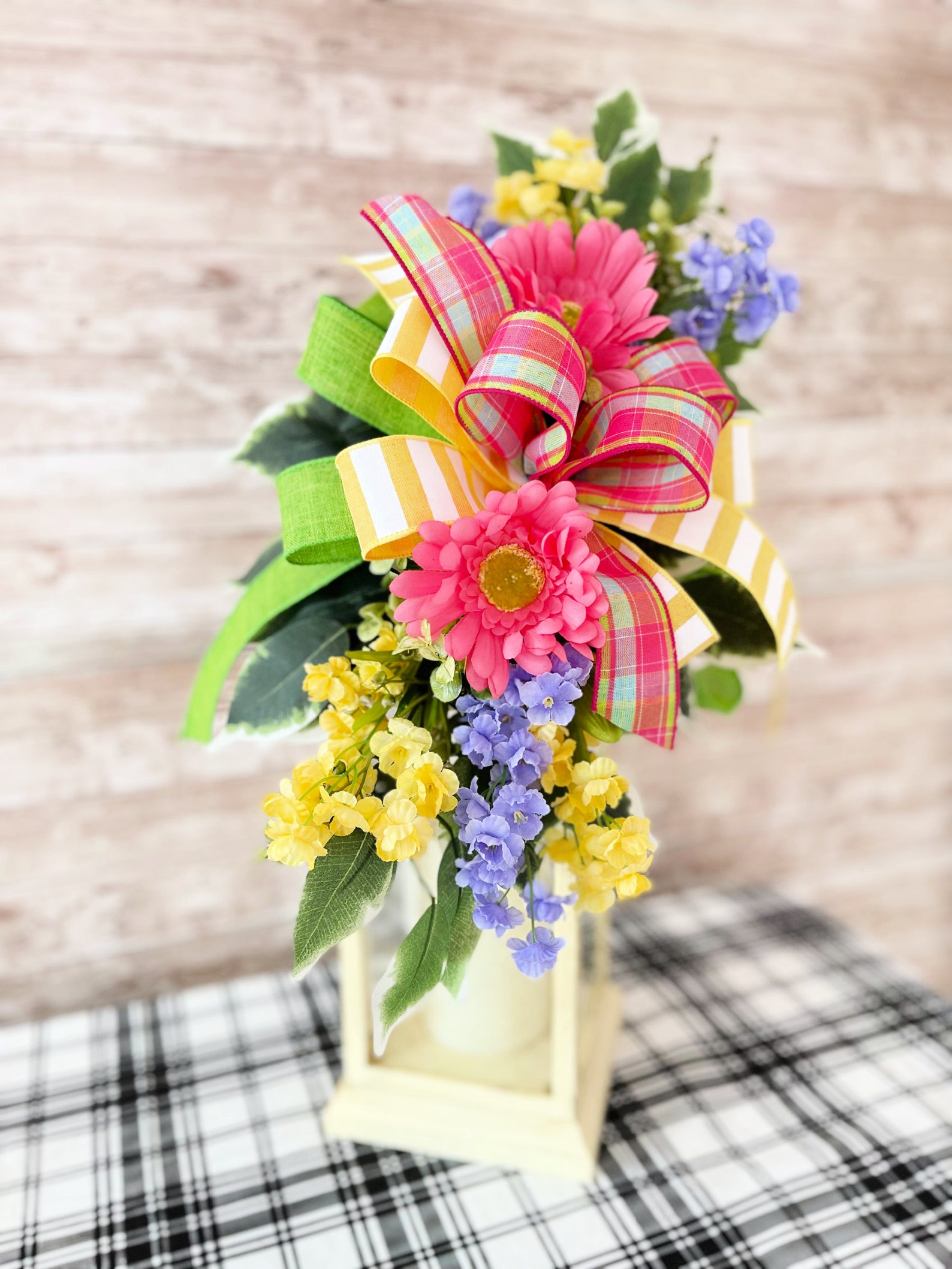 Spring Lantern Swag Lantern Centerpiece With Flowers Spring - Etsy