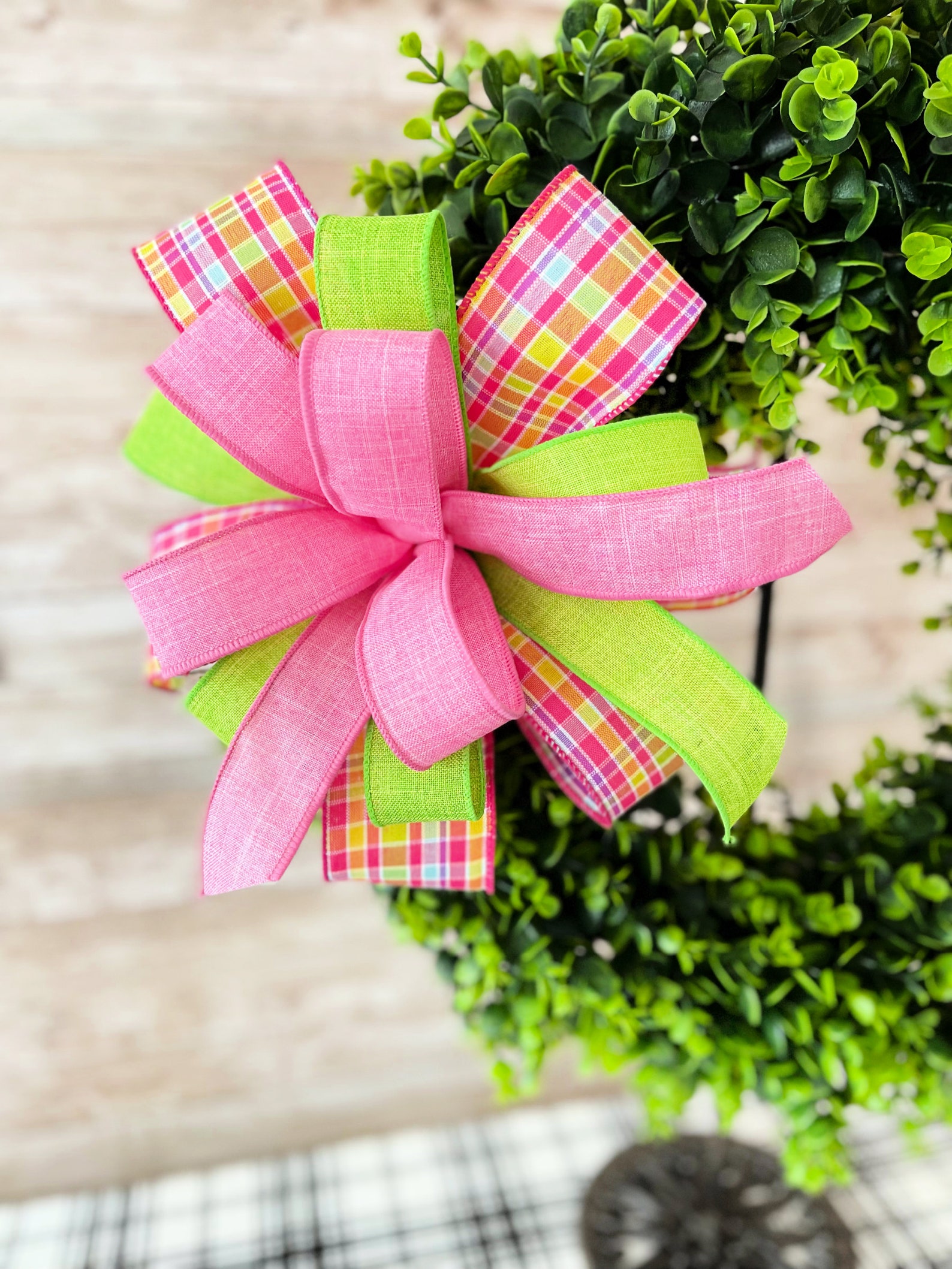 Spring Wreath Bow, Easter Wreath Bow, Spring Lantern Bow, Easter Basket ...