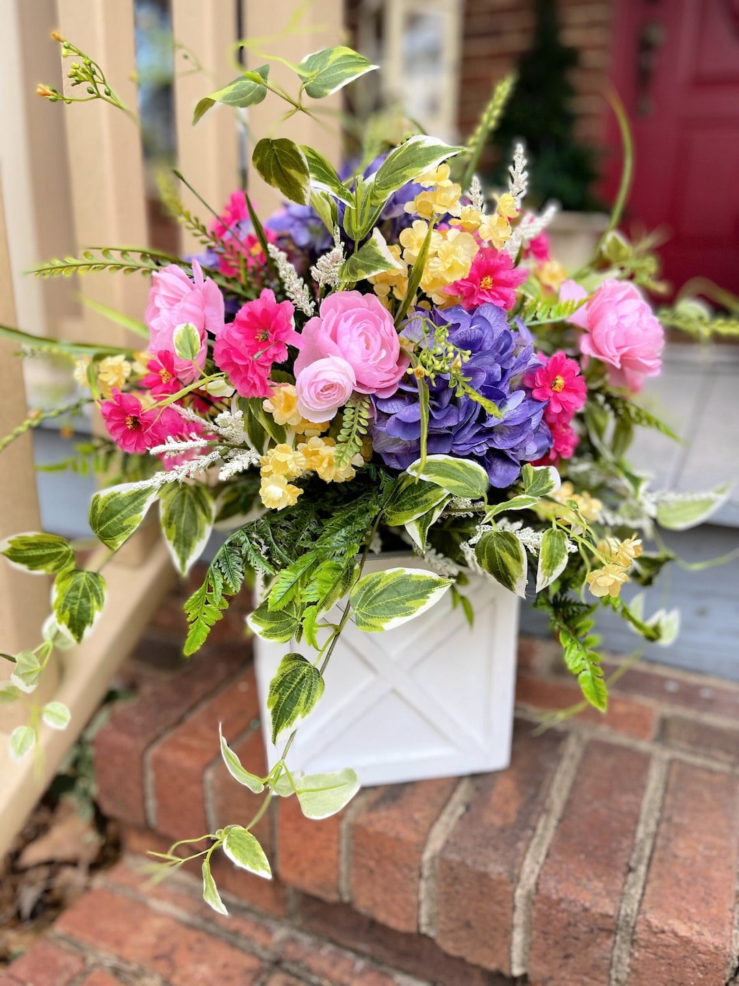 Urn Filler for Spring, Spring Front Porch Planter, Spring Urn Filler ...