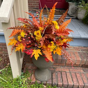 Fall Front Porch Planter, Fall Urn Filler for Outdoors, Fall Floral ...