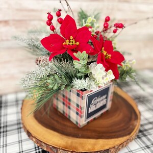 Poinsettia Arrangement, Small Christmas Arrangement, Christmas Floral ...