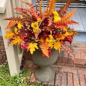 Fall Front Porch Planter, Fall Urn Filler for Outdoors, Fall Floral ...
