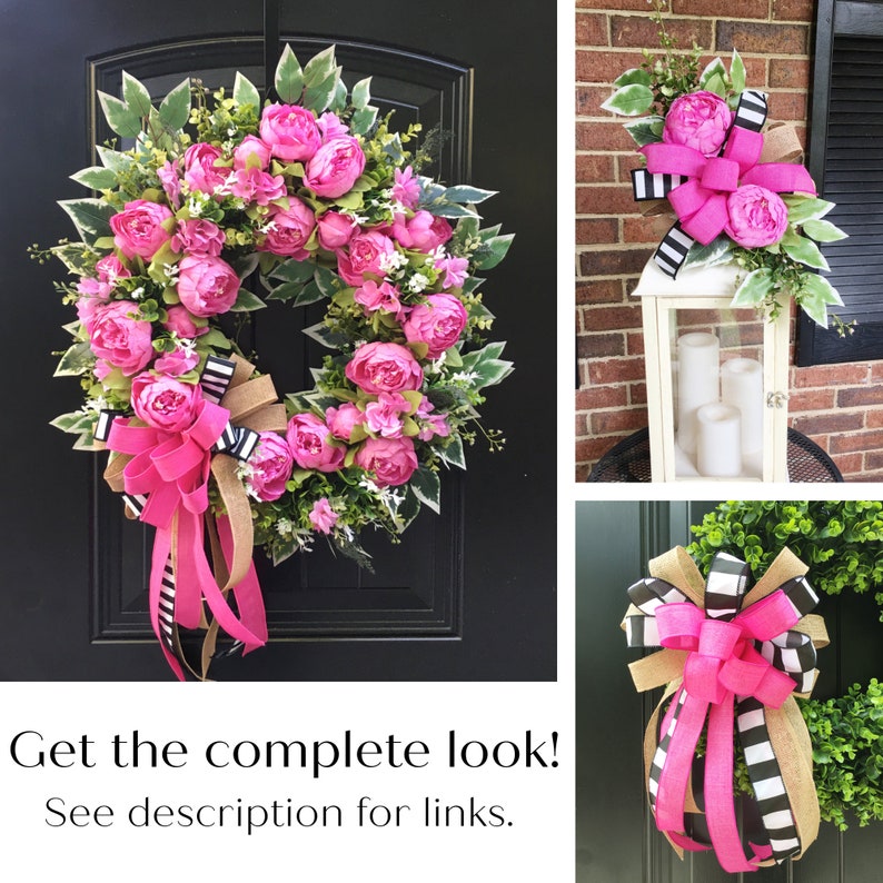 Pink Peony Lantern Swag, Spring Lantern Swag, Spring Lantern Topper ...