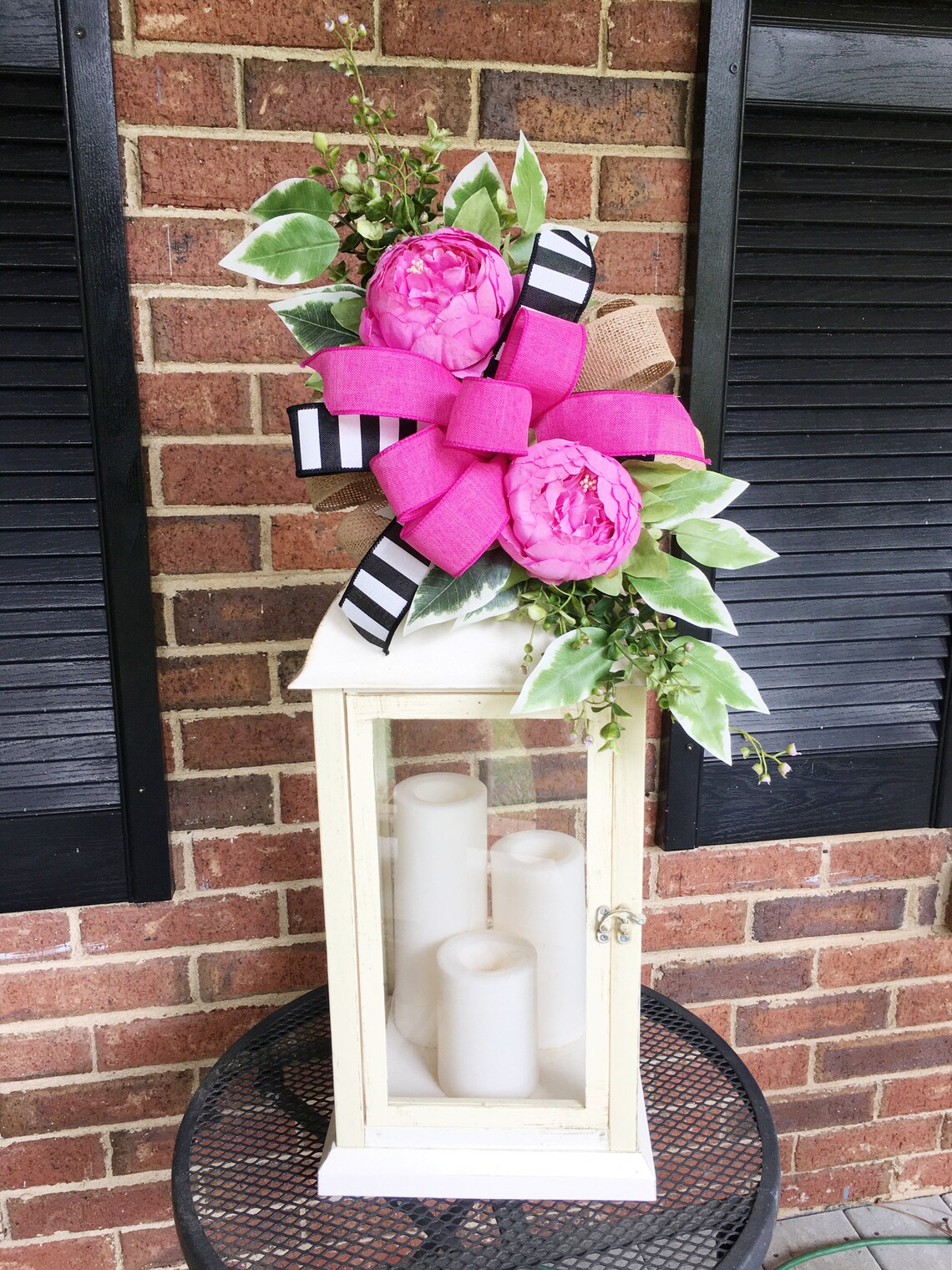 Pink Peony Lantern Swag, Spring Lantern Swag, Spring Lantern Topper ...