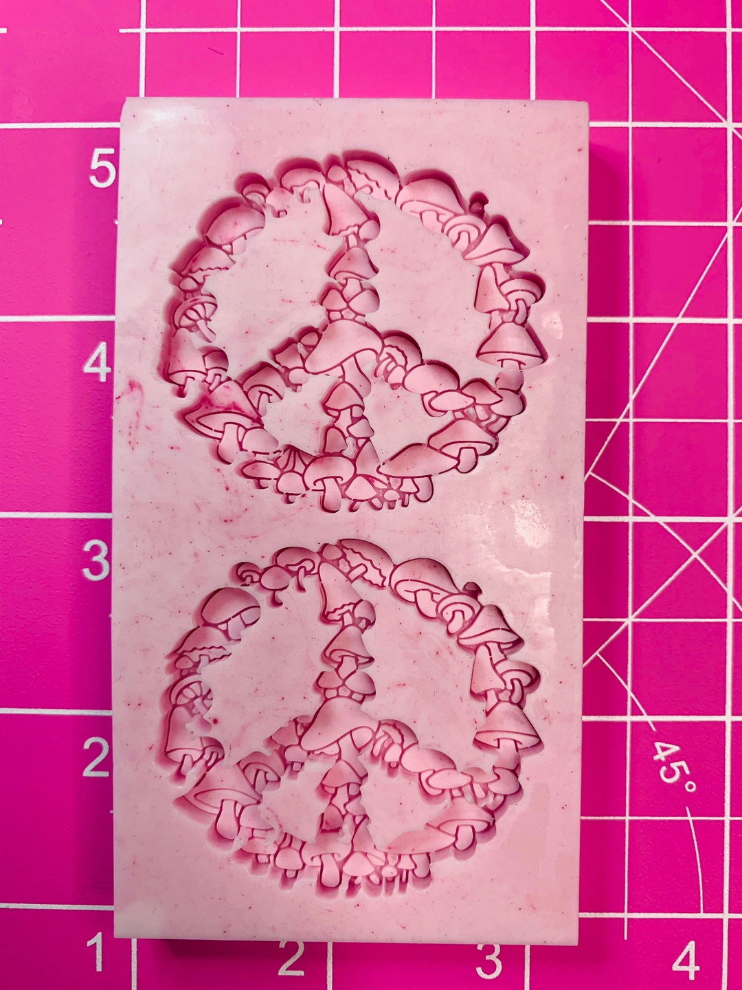 Mushroom Peace Sign Earring Mold Silicone Mold Resin Mold L Shiny ...