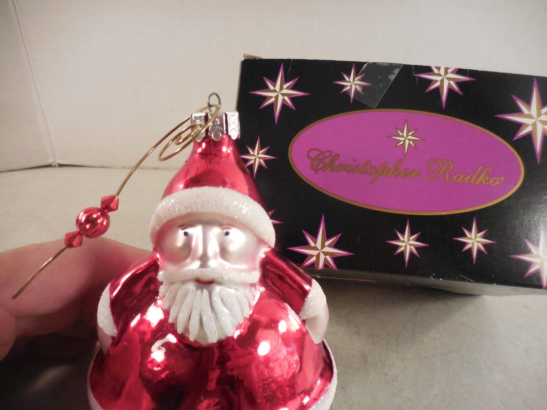 Christopher Radko ROLY POLY Santa Claus Blown Glass Christmas Ornament ...