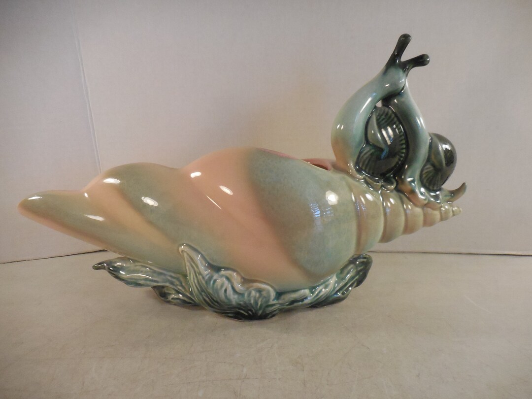 Vintage HULL Ceramic Pottery Large Shell Console Planter E-12 With ...