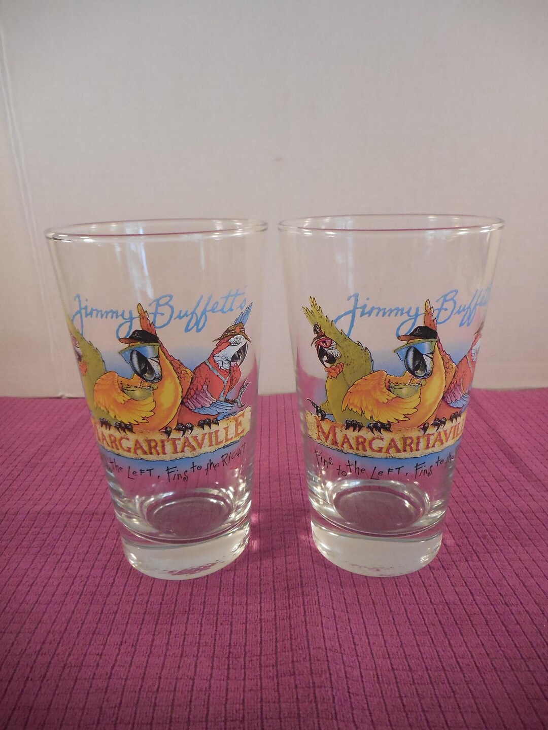Jimmy Buffett MARGARITAVILLE TROPICAL Parrots Cocktail Pint Glasses Set ...